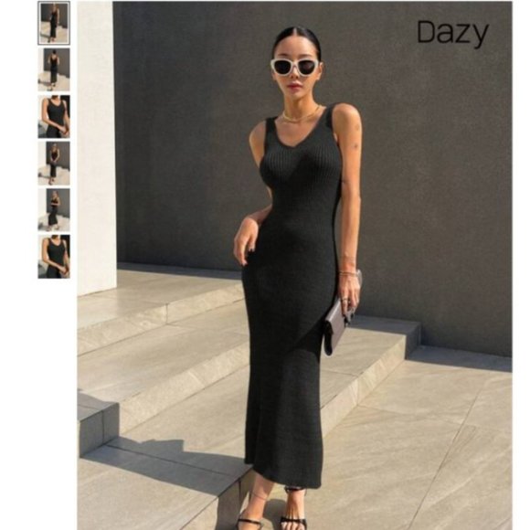 Dazy | Dresses | Dazy Solid Tank Bodycon Sweater Dress In Black Size Xl Nwot | Poshmark